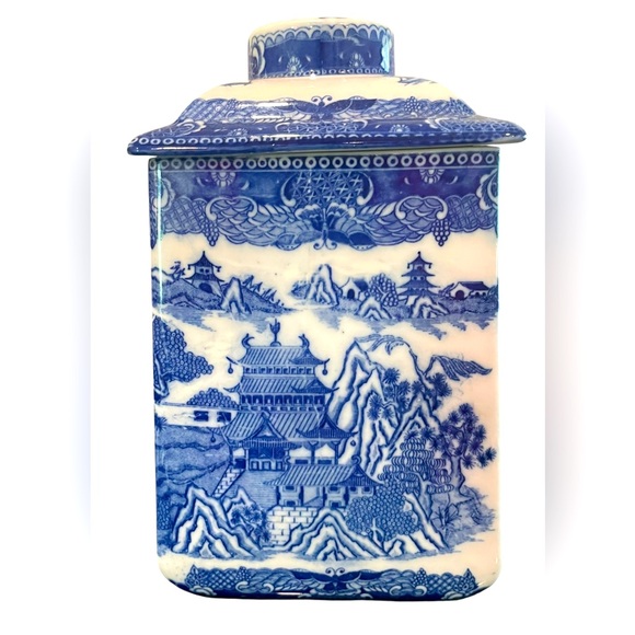 Tea Merchants | Art | Antique English Chinoiserie Pagoda Flow Blue ...